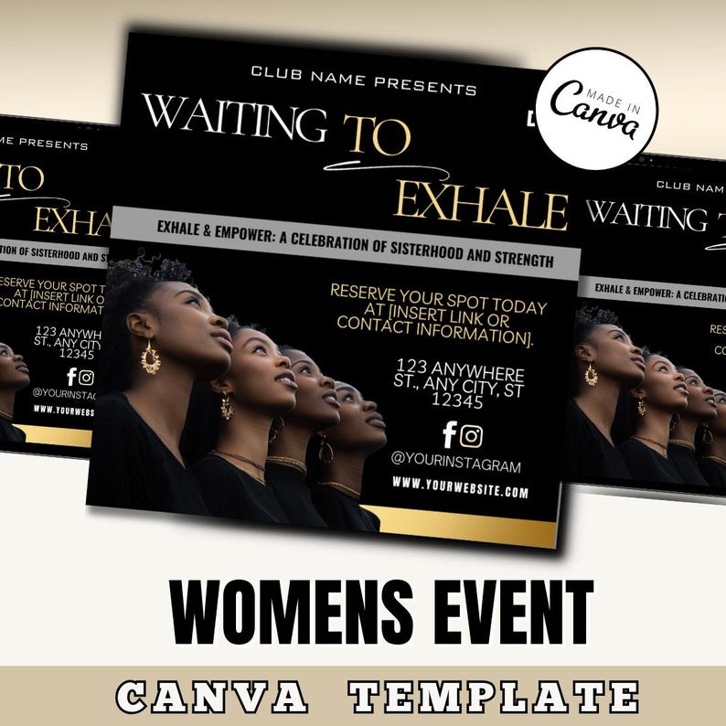 Women Network Event Flyer Template / Waiting to Exhale Party / Canva ...