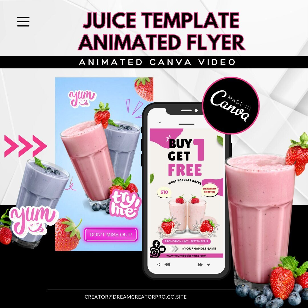 Juice Bar / Juice Bar Templates / Juice Bar Menus / Bar Menu / Canva ...