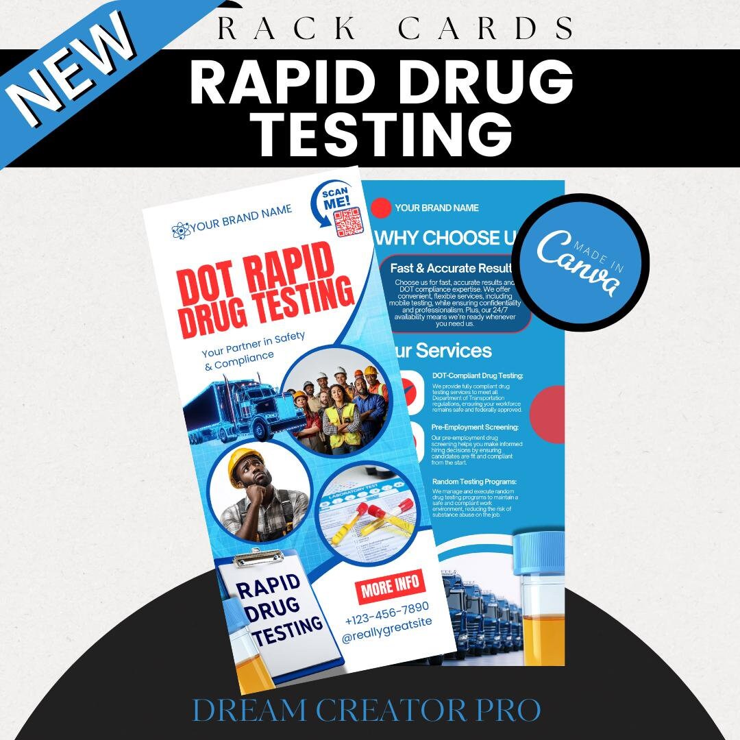 DOT Testing Consortium Rack Card Flyer Canva / DIY Drug Lab Service ...