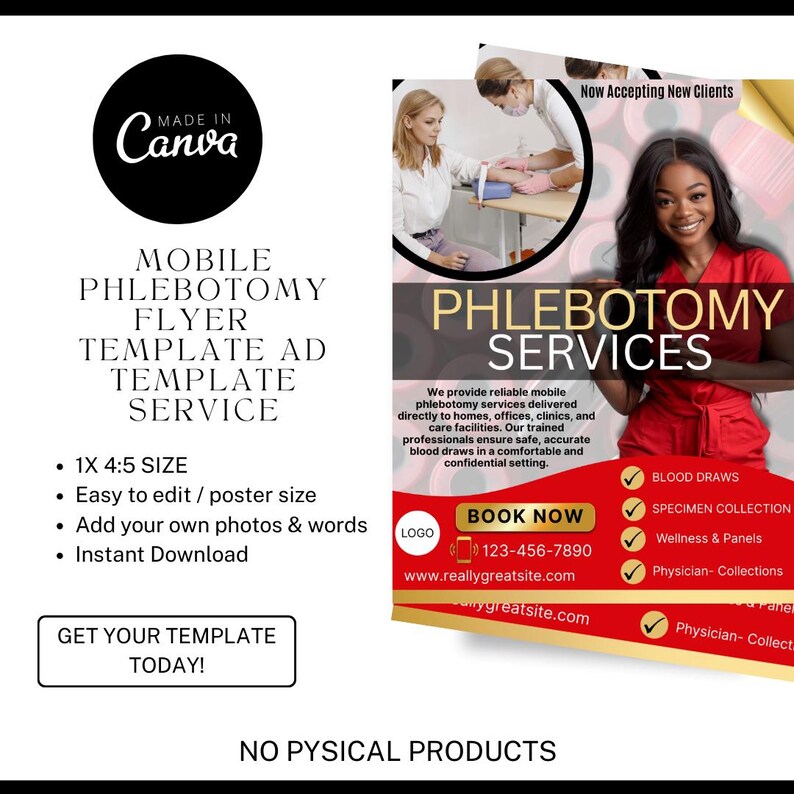 Phlebotomy Service Flyer Template / DIY Medical Service Flyer ...