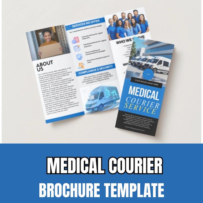 Medical Courier Service Brochure Template | Editable Canva Design for ...