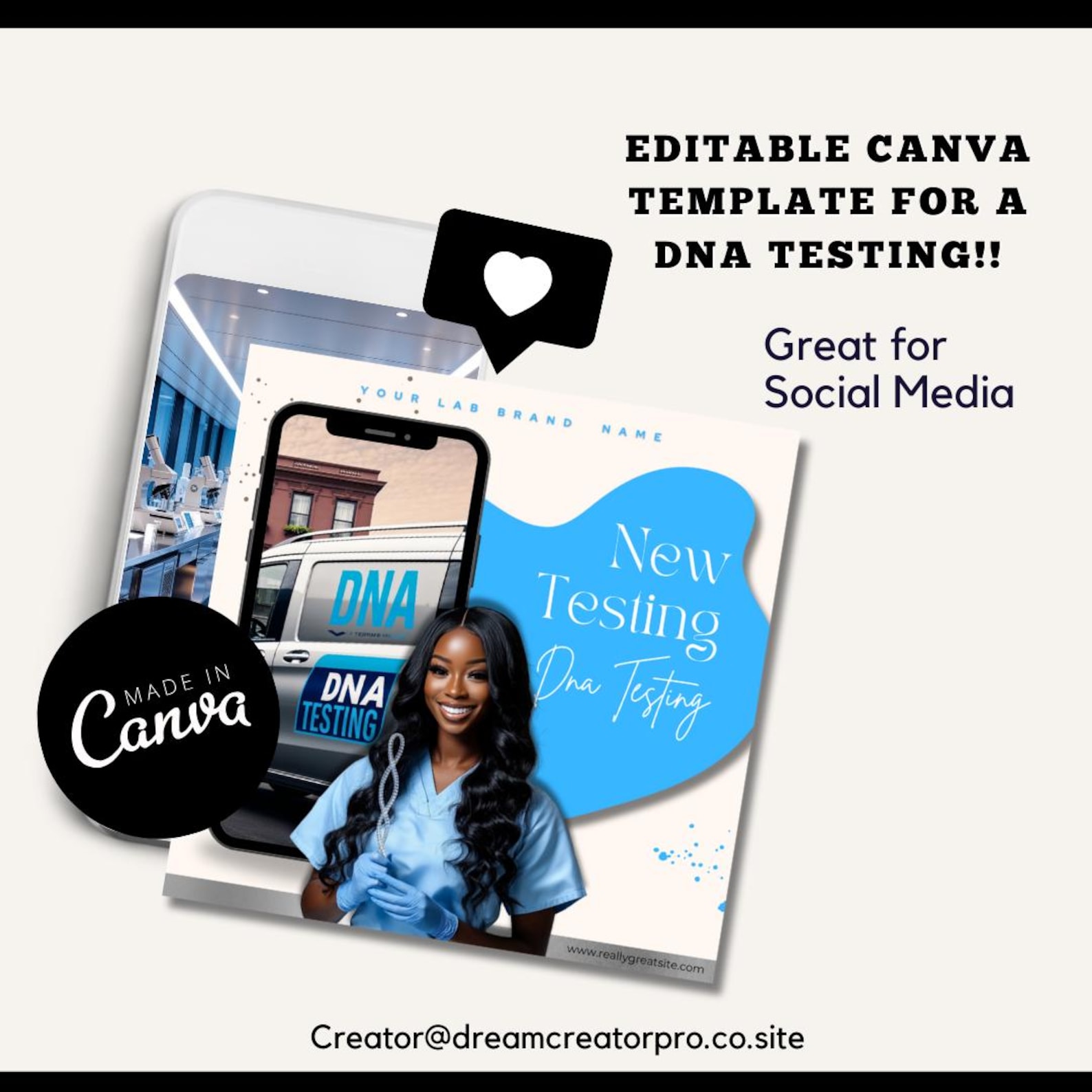 DNA Testing Flyer Canva Templates / DIY Medical DNA Lab Service Website ...