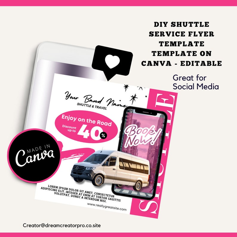 Shuttle Service Flyer Canva Template / Car Service Flyer / Service ...