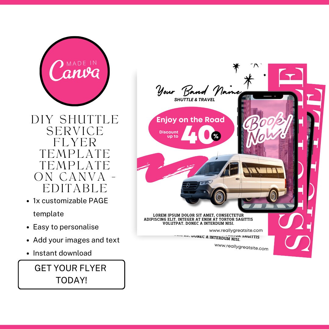 Shuttle Service Flyer Canva Template / Car Service Flyer / Service ...
