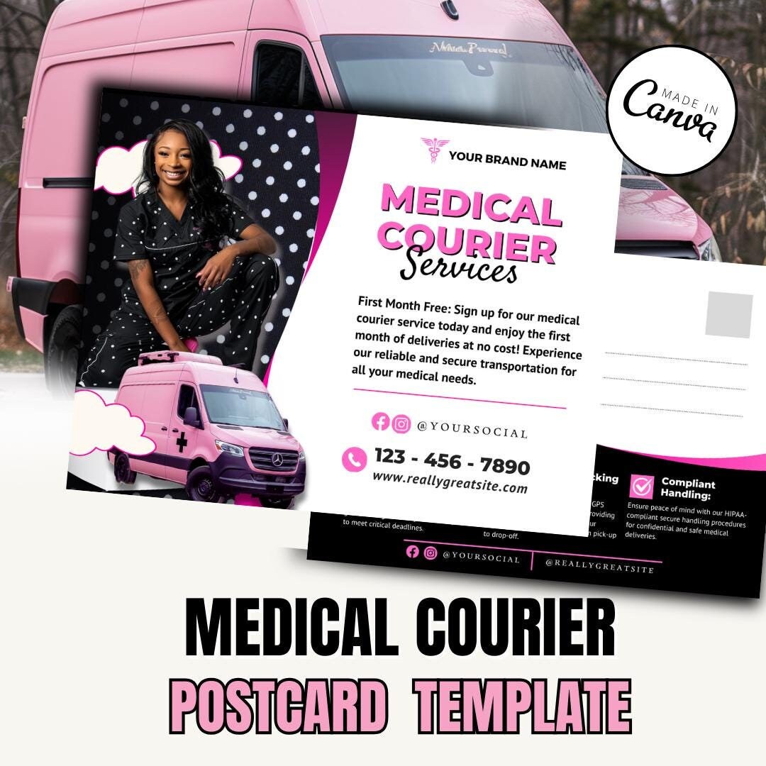 Medical Courier Postcard Service Flyer / DIY Medical Courier Service ...