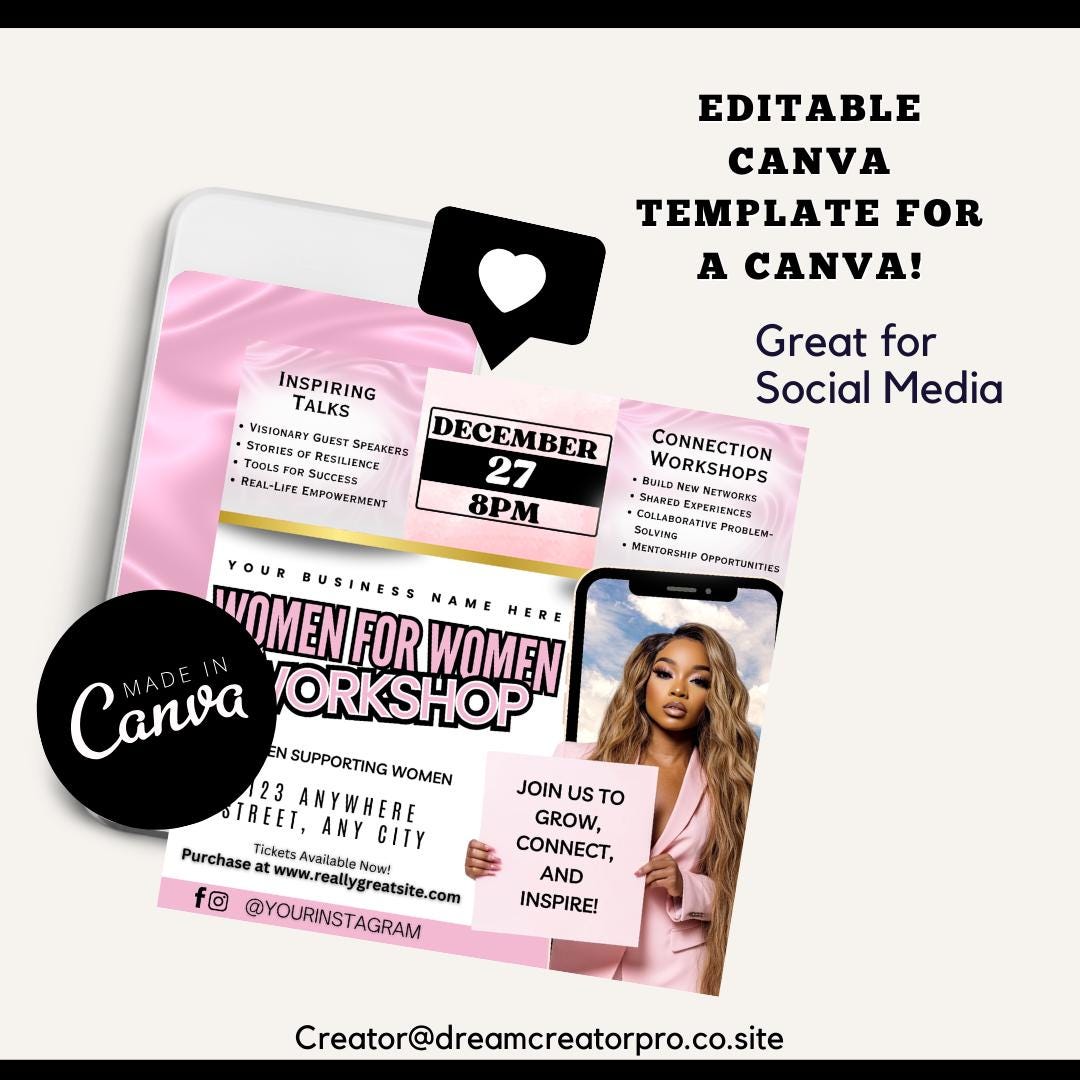 Women Network Event Flyer Template/ Conference Flyer / Workshop / Canva ...