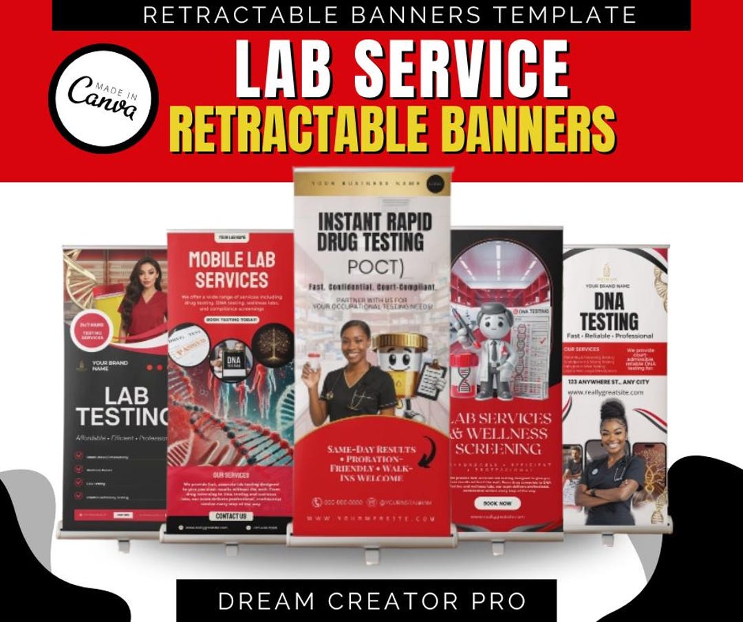 Lab Services Retractable Banner Bundle | 10 Medical & Drug Testing ...