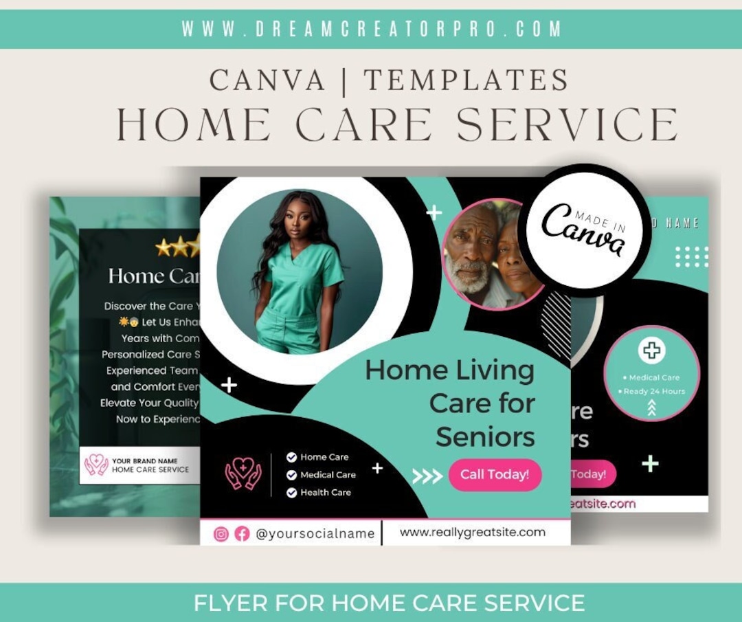 Home Care Service Flyer / DIY Home Care Service Flyer/ Canva Template ...
