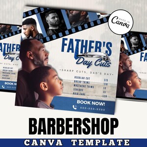 Father’s Day Barber Shop Flyer Template | Editable Canva Design for ...