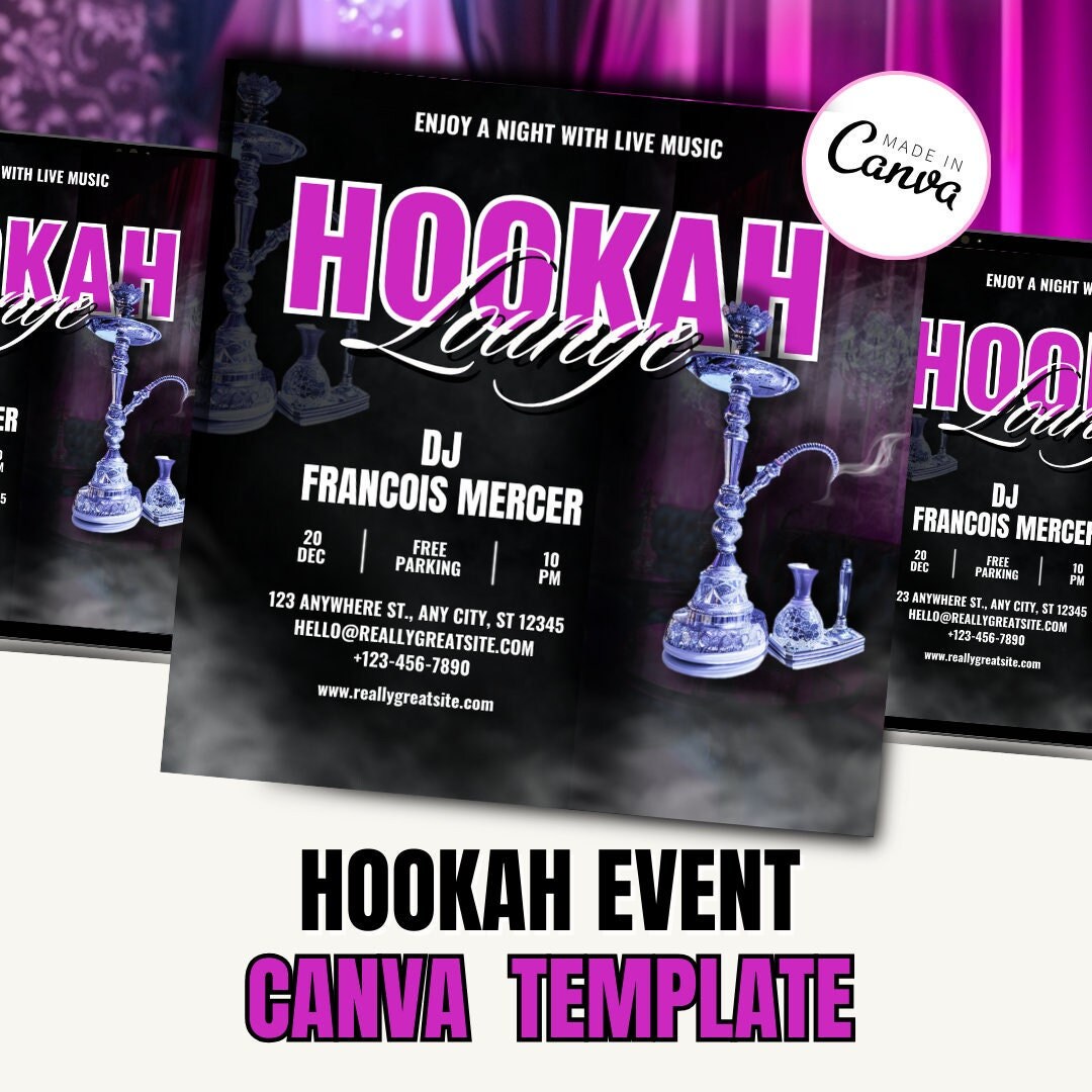 Hookah Animated Motion DIY CLUB Party Flyer, Hookah Party Flyer, Party ...