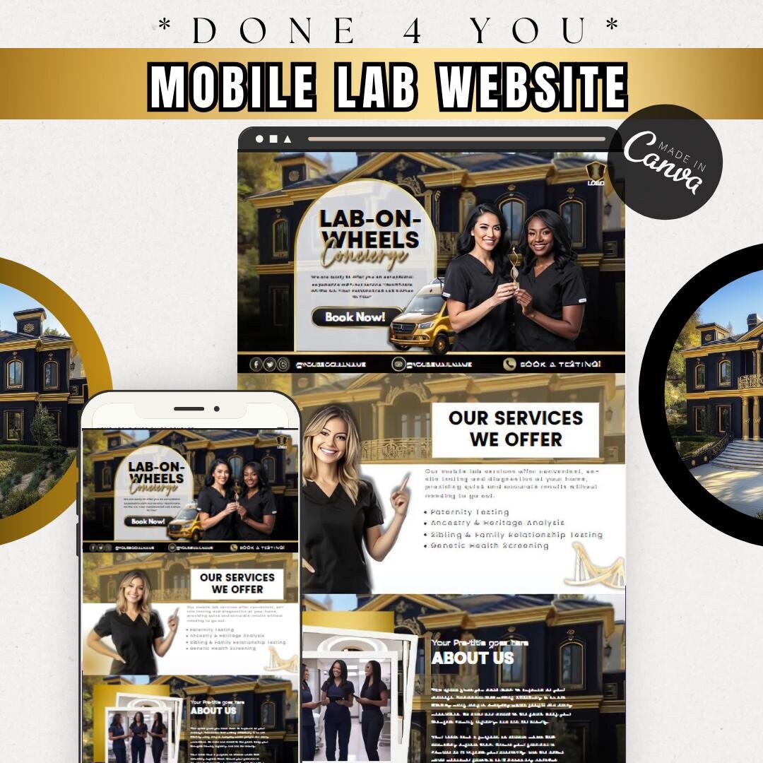 Mobile DNA Testing Canva Website / DIY Medical DNA Lab Service Website ...
