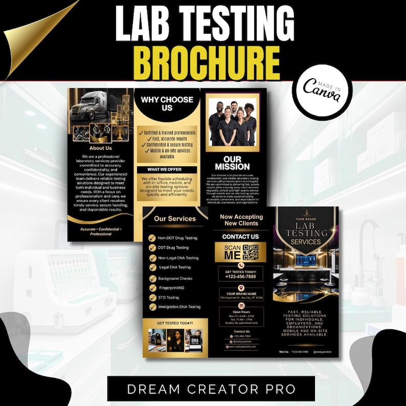 Lab Testing Services Brochure Template | Drug Testing, DNA ...