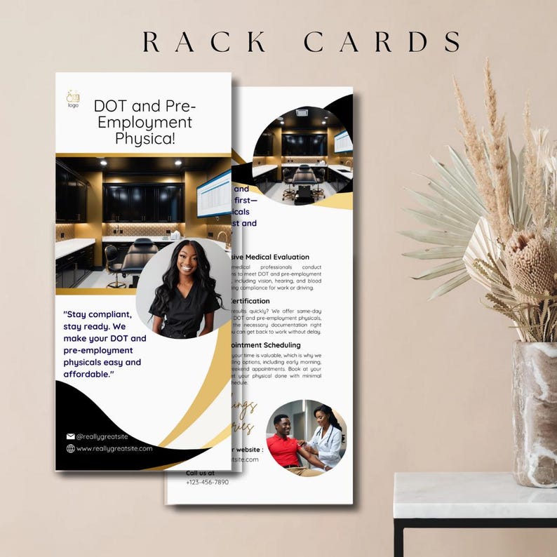 DOT & Pre-employment Physicals Rack Card / DIY Medical Service/ Mobile ...