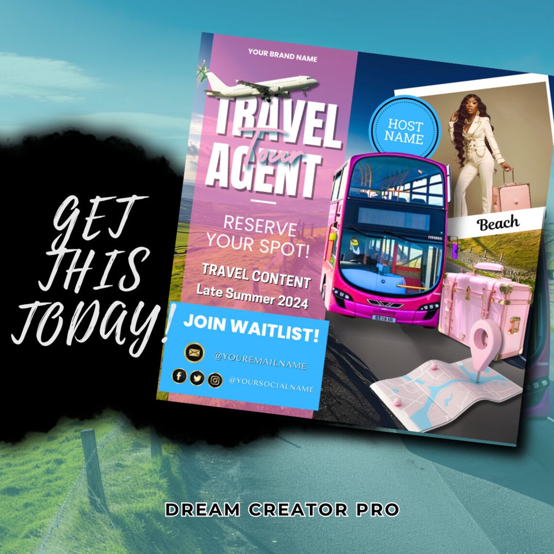TRAVEL Agent Tour Flyer / Travel Agent Canva / Travel Agent / Travel ...