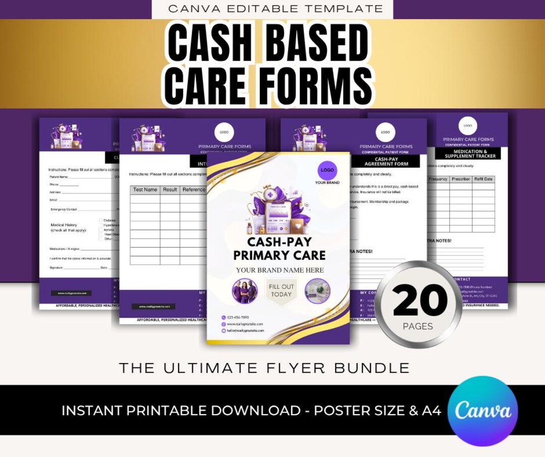Cash-pay Primary Care Forms Template | 20 Editable Medical Business ...