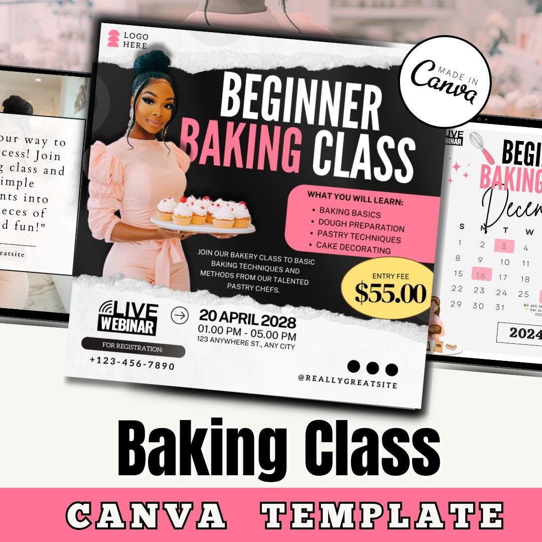 Cooking Class Flyer Template / Baking Class / Online Classes Template ...