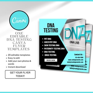 DNA Testing Canva Flyer Template / DIY Medical DNA Lab Service/ Mobile ...