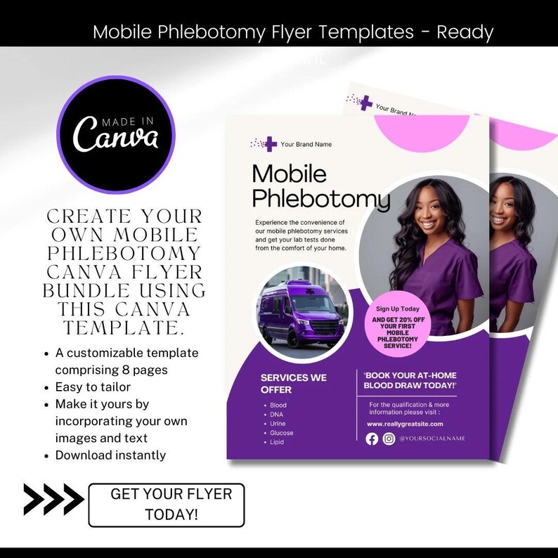Mobile Phlebotomy Service Flyer Template / DIY Medical Service Flyer ...