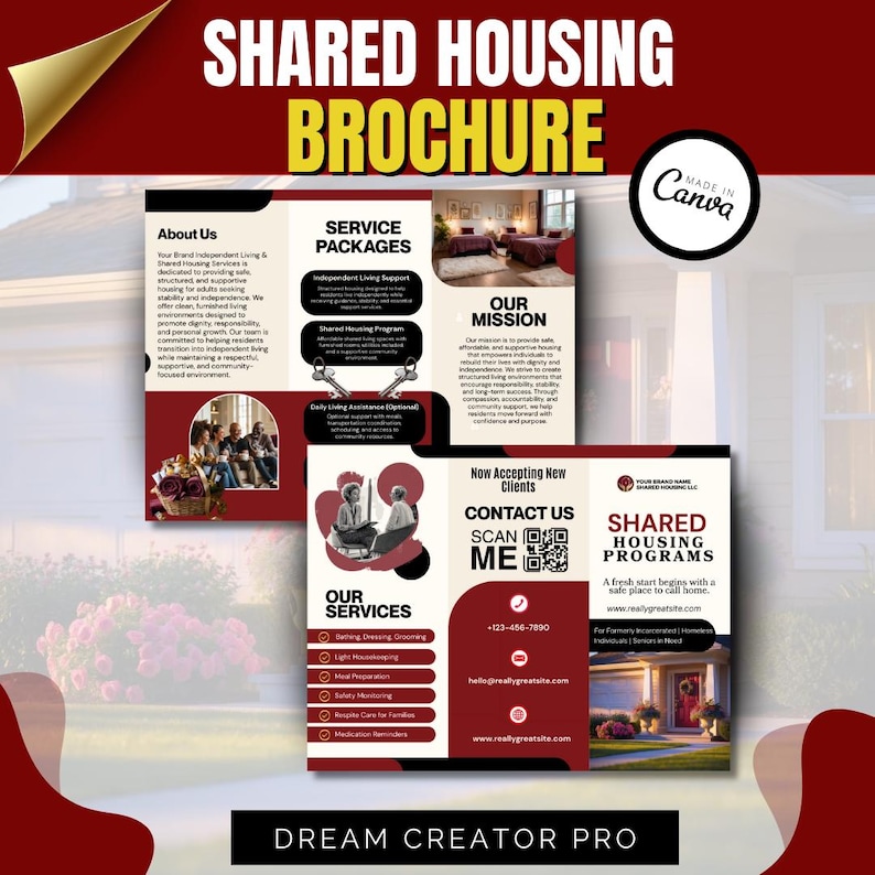 Shared Housing Service Brochure Template | Independent Living Reentry ...