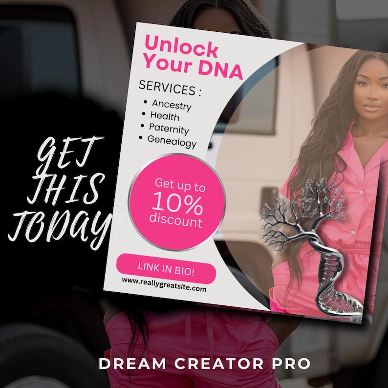 DNA Testing Flyer Canva Templates / DIY Medical DNA Lab Service Website ...