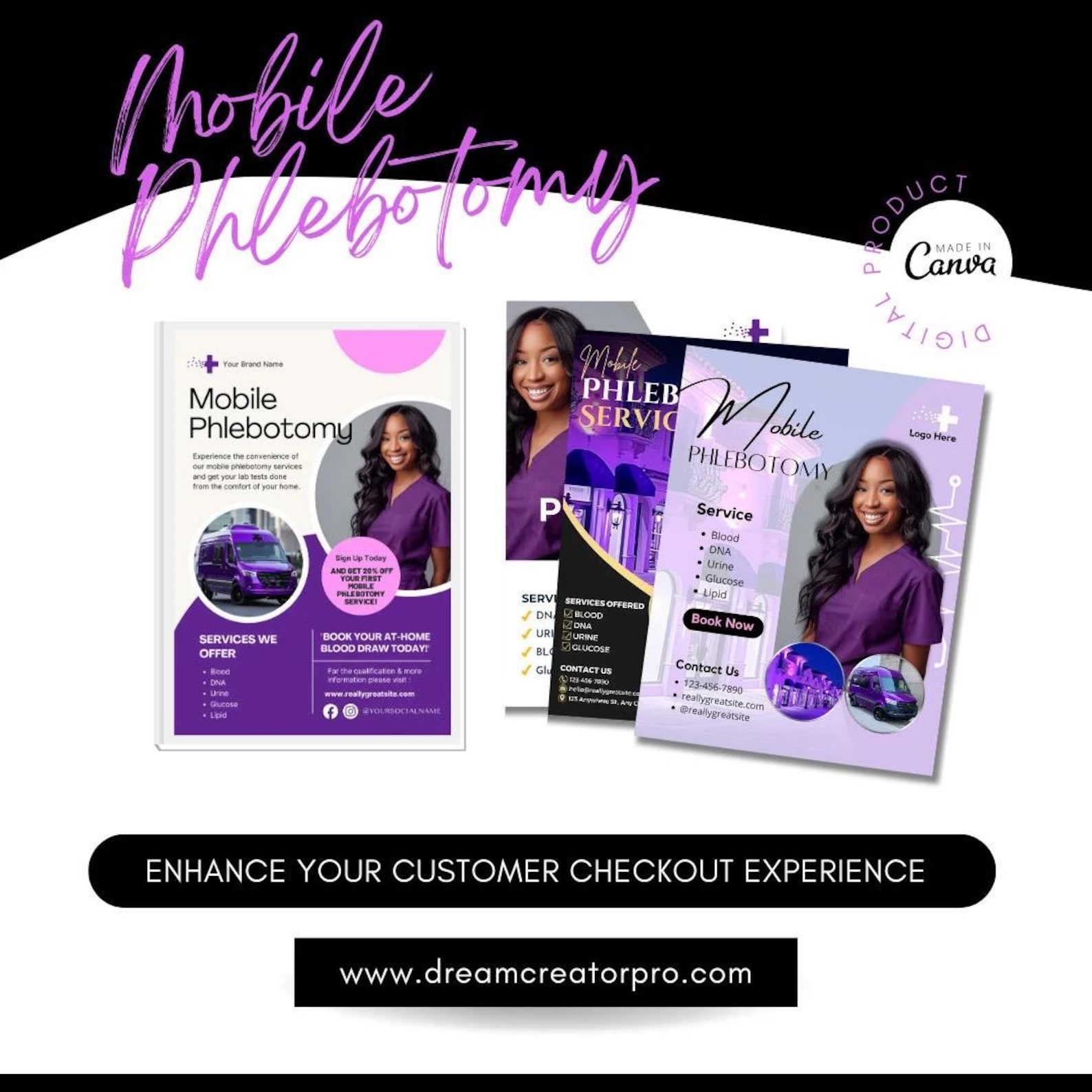Mobile Phlebotomy Service Flyer Template / DIY Medical Service Flyer ...