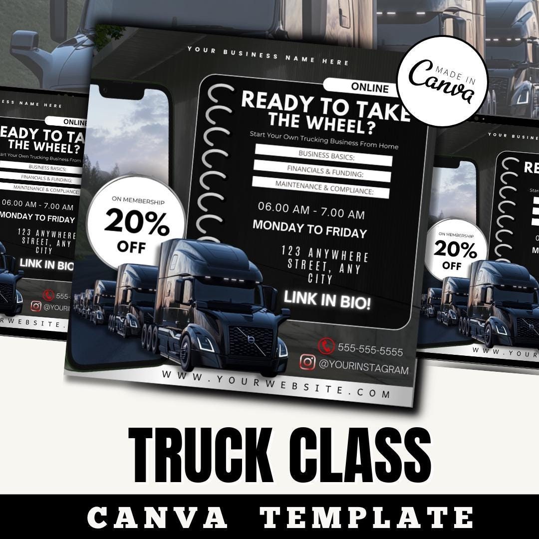 Trucking Online Classes Flyer Template / Online Certification ...