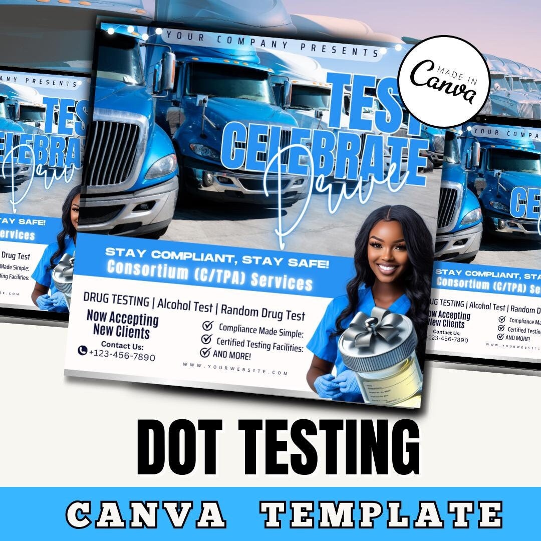 DOT Testing Consortium Flyer Canva / DIY Drug Lab Service Flyer ...