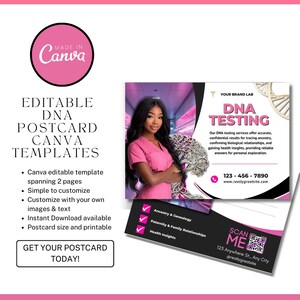 DNA Testing Postcard Service Flyer / DIY Mobile Lab Flyer/ Printable ...