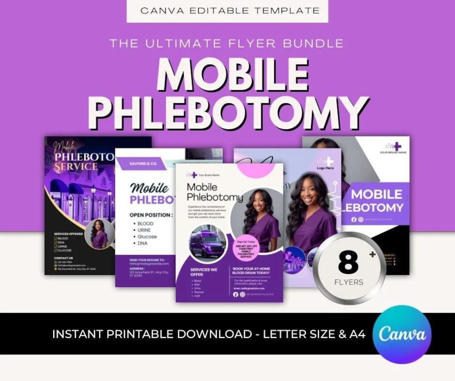 Mobile Phlebotomy Service Flyer Template / DIY Medical Service Flyer ...