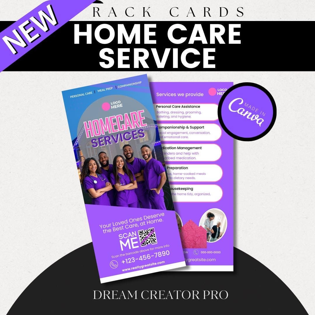 Home Care Service Rack Card / DIY Home Care Service Flyer/ Pink Home ...