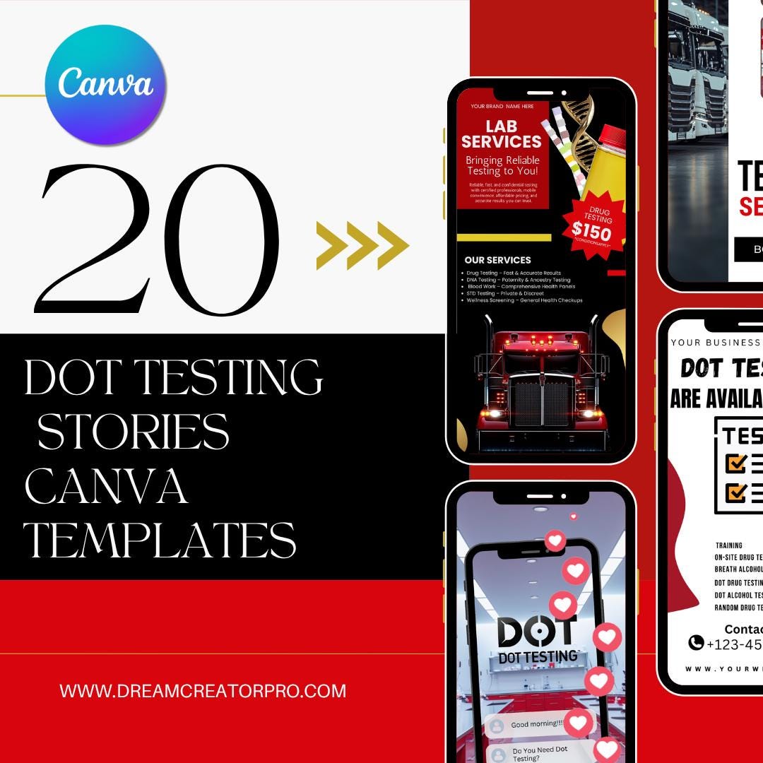 DOT Testing Instagram Flyer Template | Editable Canva Compliance Post ...