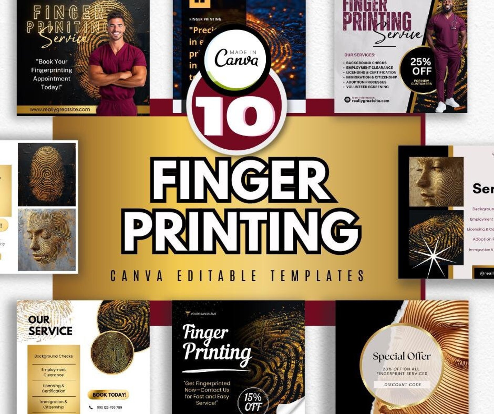 Finger Printing Canva Flyer Template / DIY Medical Lab Service/ Finger ...
