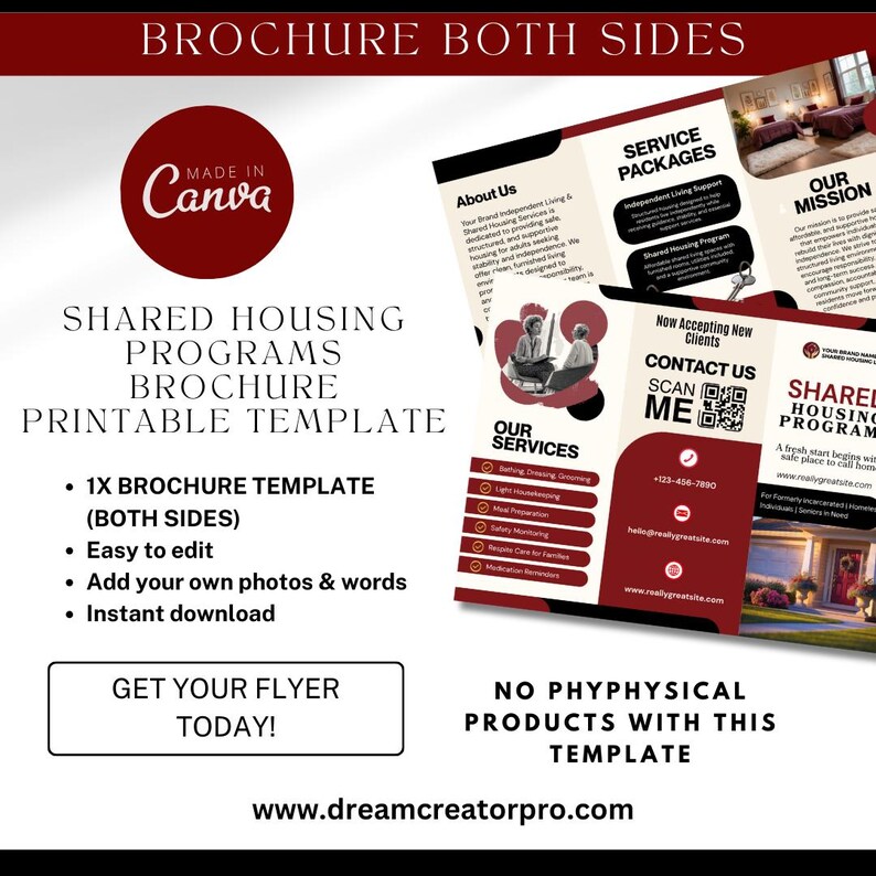 Shared Housing Service Brochure Template | Independent Living Reentry ...