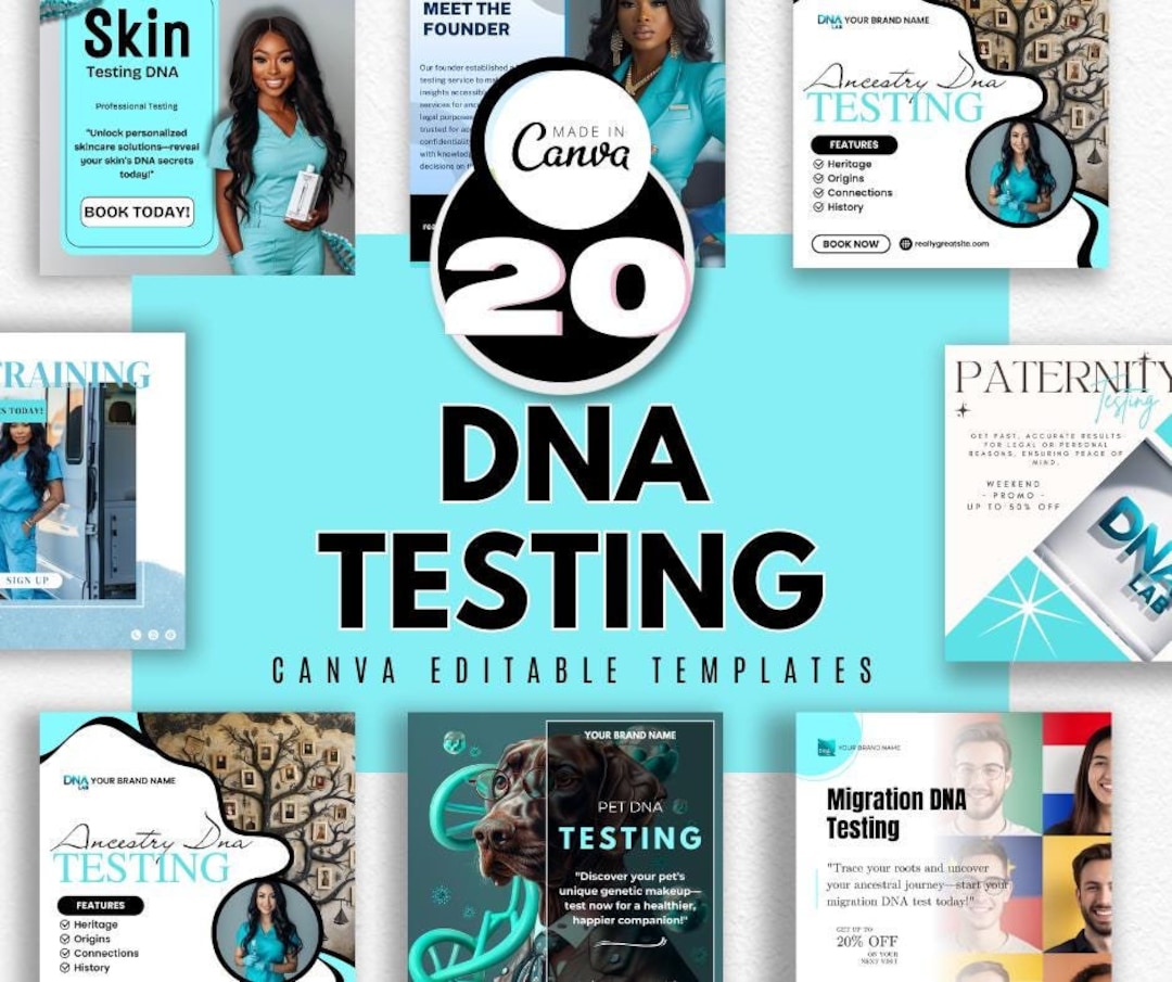 DNA Testing Canva Flyer Template / DIY Medical DNA Lab Service/ Mobile ...