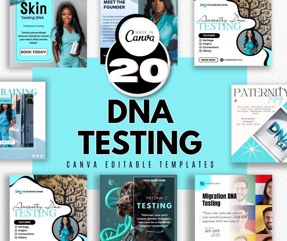 DNA Testing Canva Flyer Template / DIY Medical DNA Lab Service/ Mobile ...