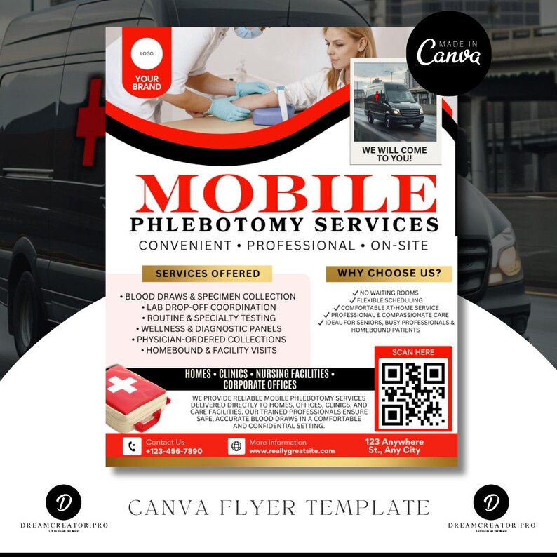 Phlebotomy Service Flyer Template / DIY Medical Service Flyer ...