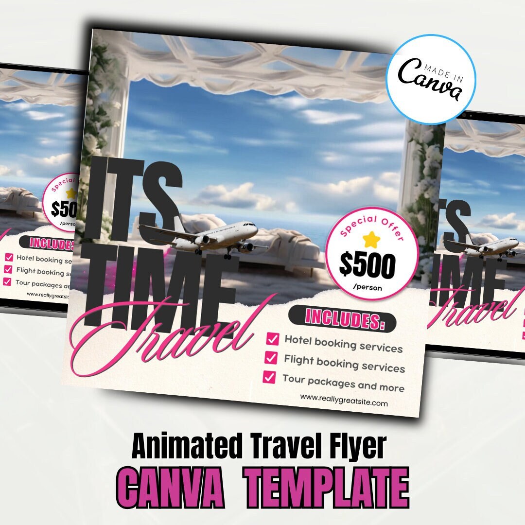 Animated Flyer / Motion Flyer / Travel Agent Canva / Travel Agent ...