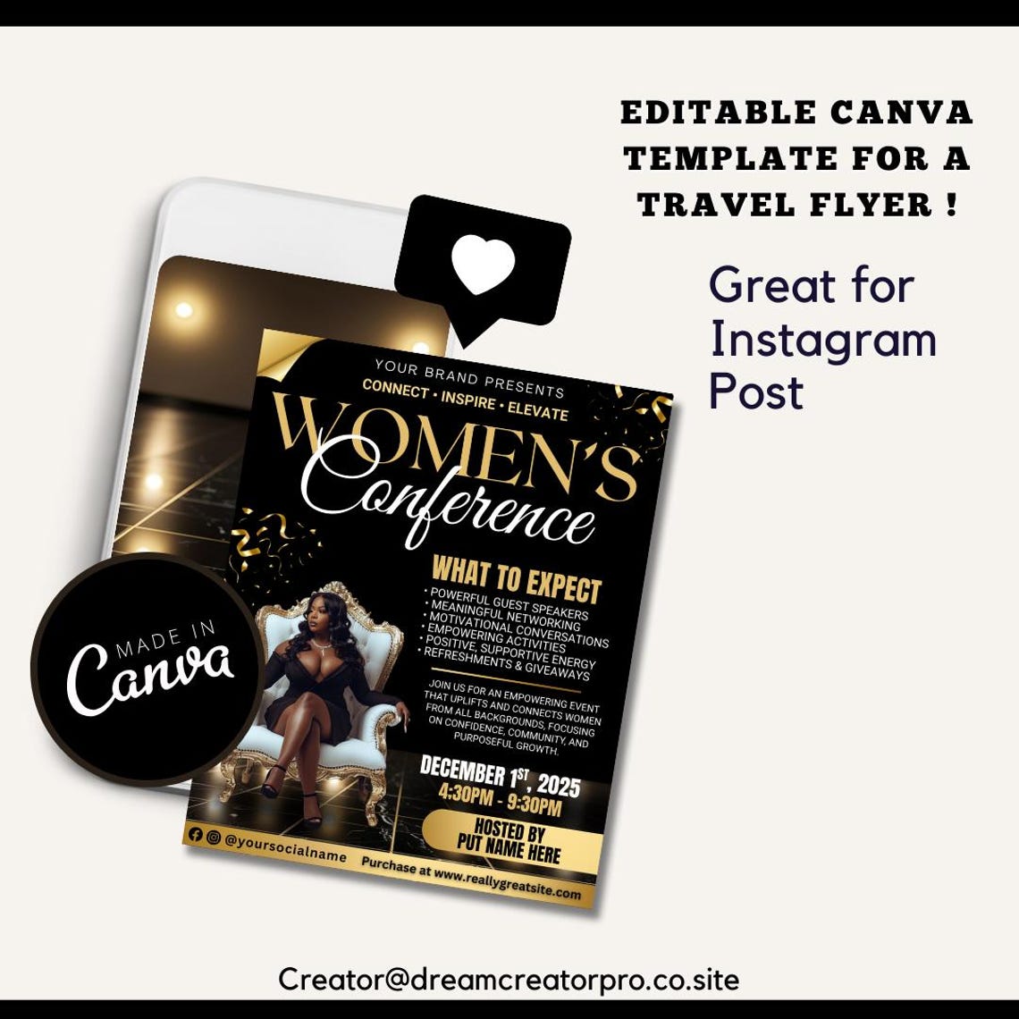 Women Network Event Flyer Template/ Conference Flyer / Digital Flyer ...