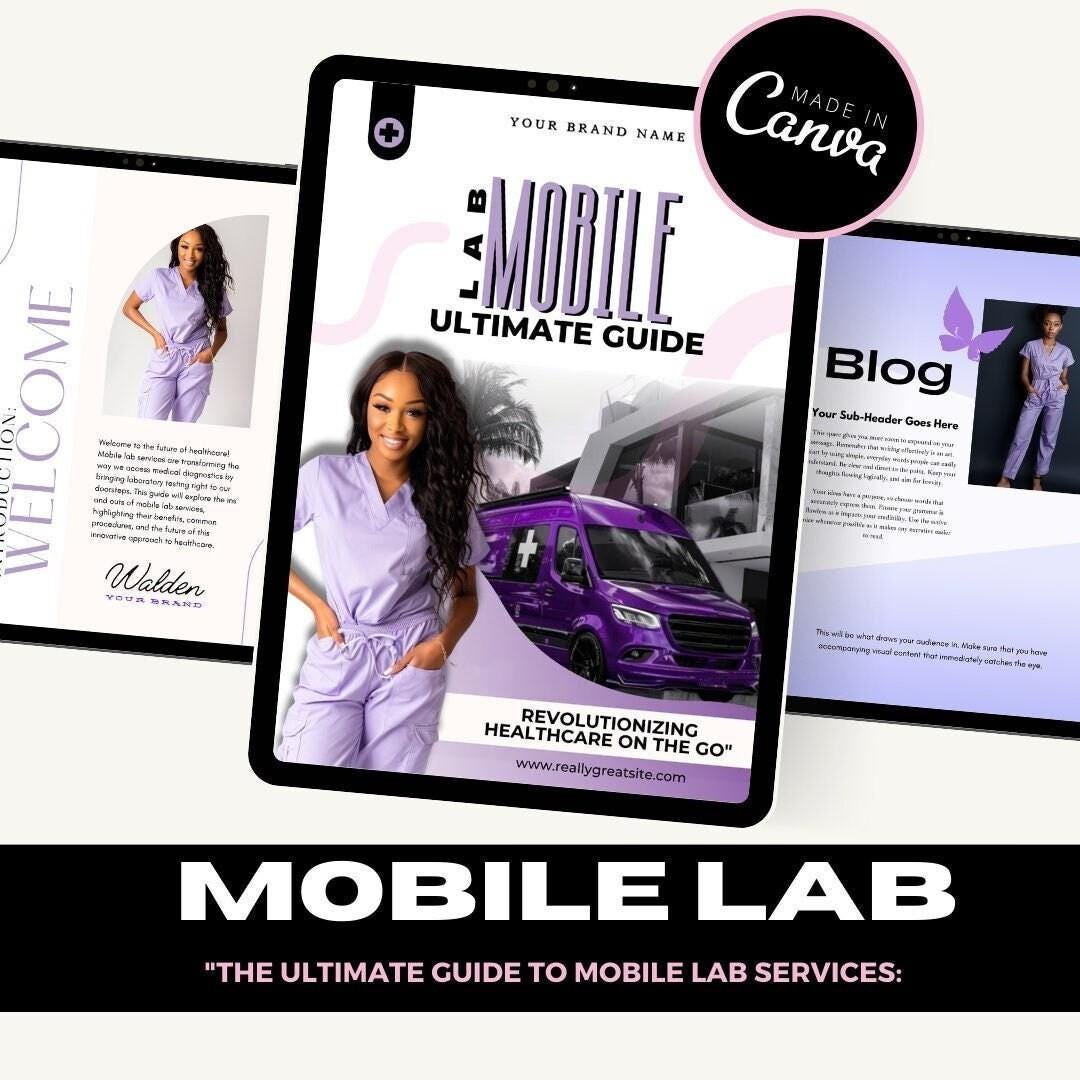 Mobile Lab Service Ebook Template Guide / DIY Medical Mobile Lab ...