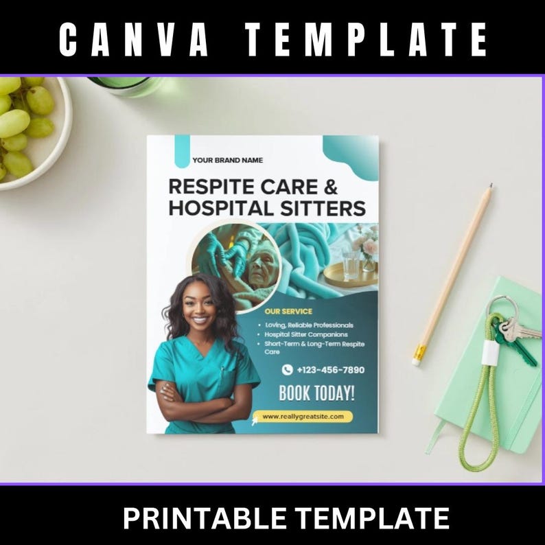Respite Care & Hospital Sitters Flyer Bundle | 8 Editable Canva ...