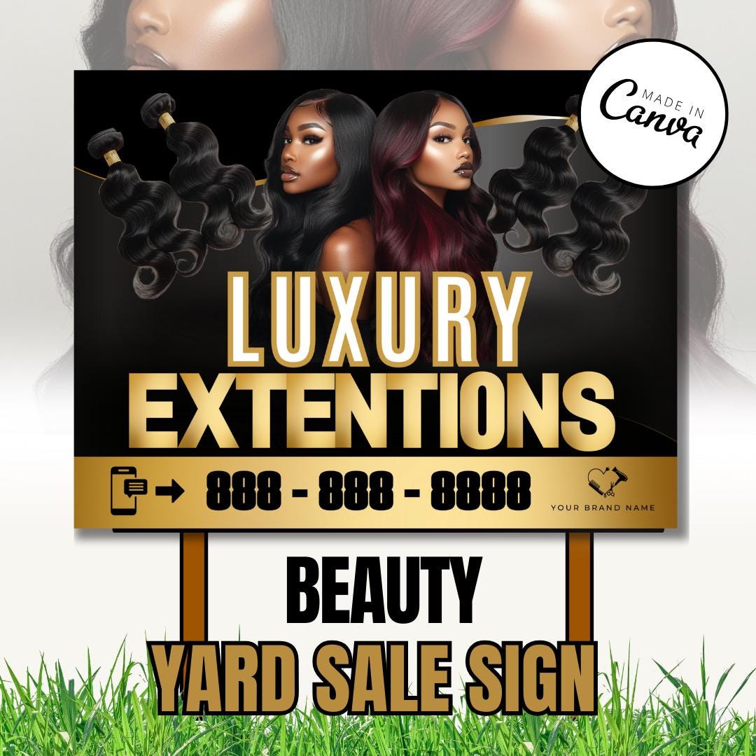 Braiding Sale Yard Sign Canva Template / DIY Hair Yard Sign / Beauty ...