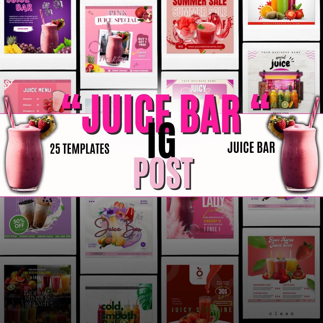 Juice Bar / Juice Bar Templates / Juice Bar Menus / Bar Menu / Canva ...
