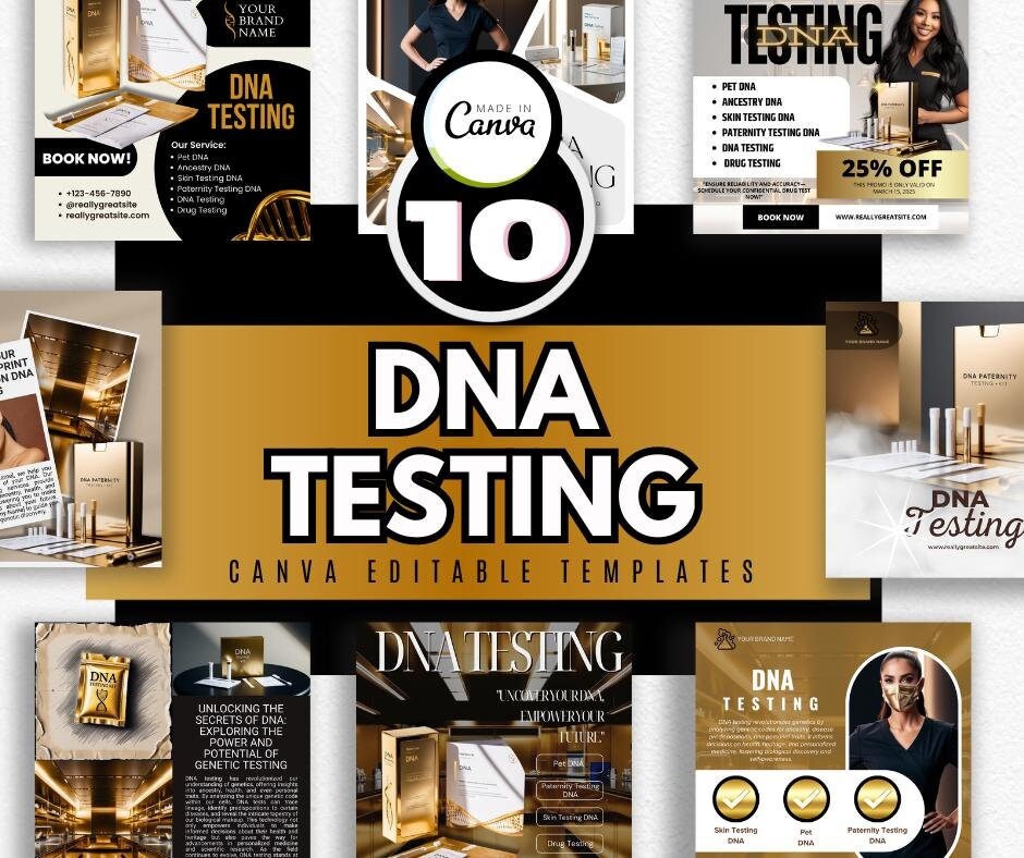 DNA Testing Canva Flyer Template / DIY Medical DNA Lab Service/ Mobile ...