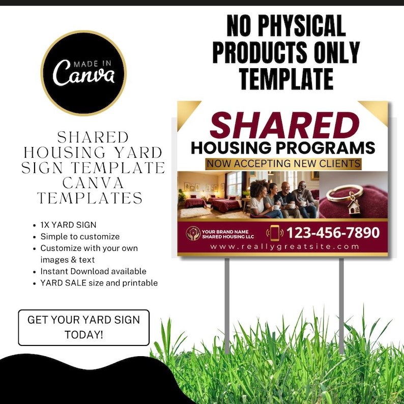 Shared Housing Yard Sign Template | Affordable & Transitional Housing ...