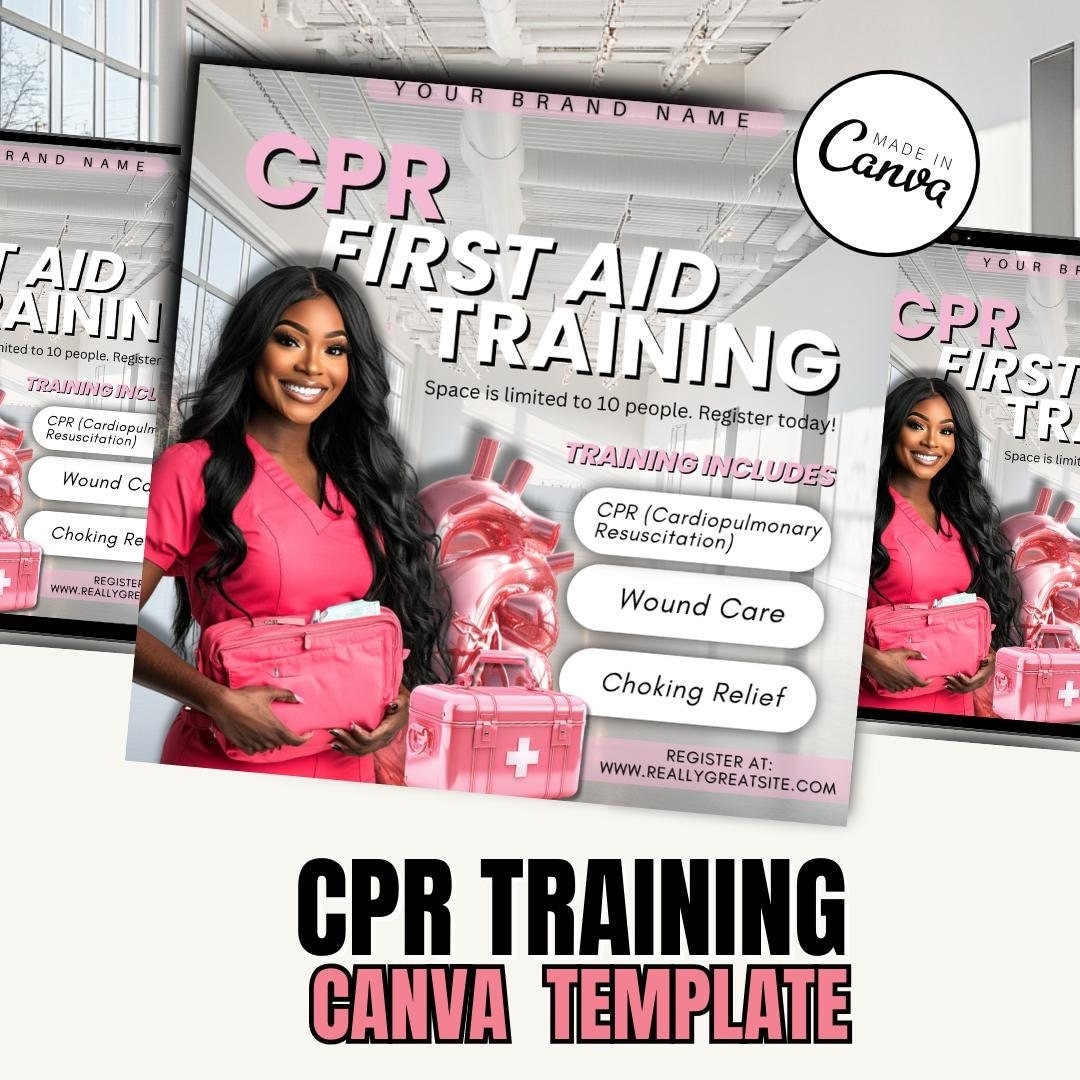 CPR Flyer TEMPLATE / DIY Medical Service Flyer/ First Aid Flyer ...
