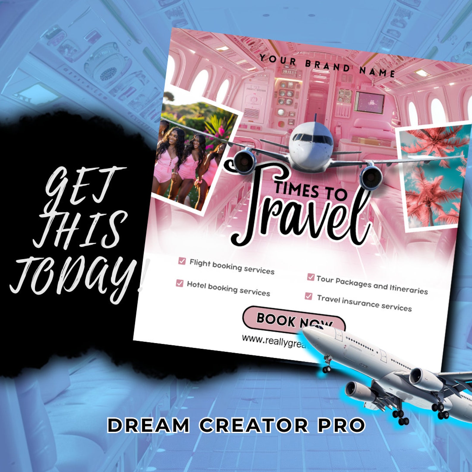 TRAVEL Agent Flyer / Travel Agent Canva / Travel Agent / Canva Template ...