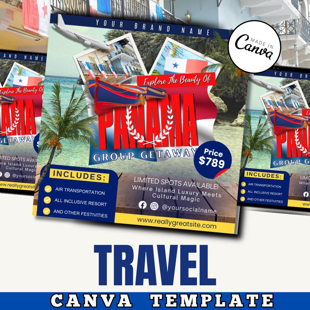 TRAVEL Agent Flyer / Travel Agent Canva / Travel Agent / Panama City ...