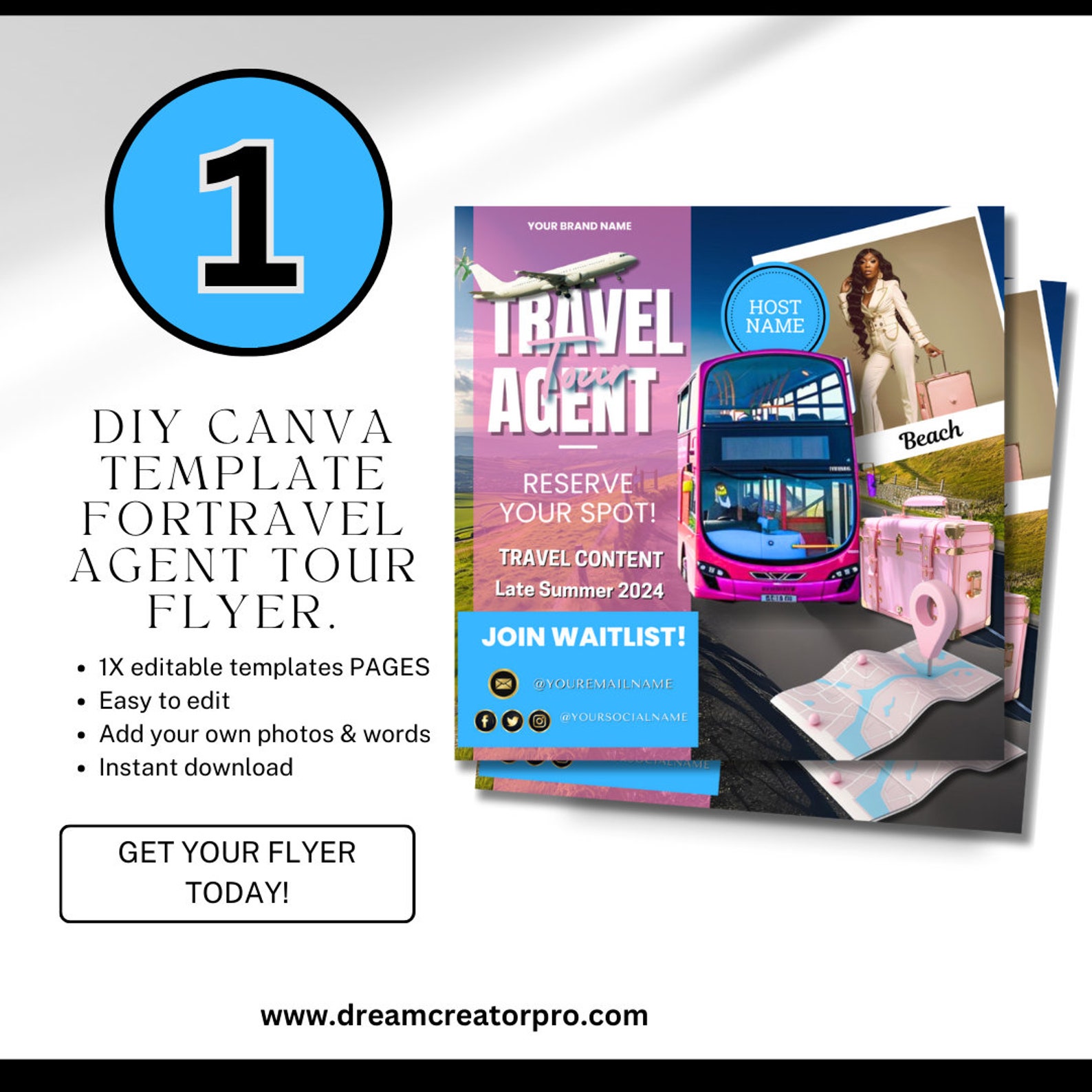 TRAVEL Agent Tour Flyer / Travel Agent Canva / Travel Agent / Travel ...