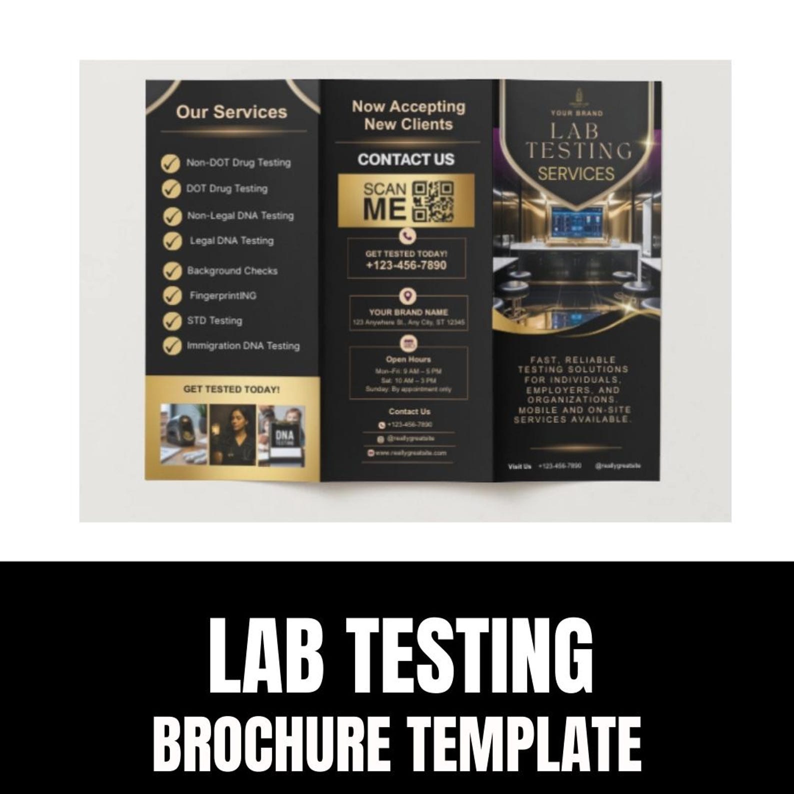 Lab Testing Services Brochure Template | Drug Testing, DNA ...