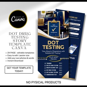 DOT Testing Consortium Rack Card Flyer Canva / DIY Drug Lab Service ...